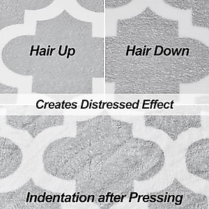 Jelymark Shag Moroccan Area Rug for Living Room, 4x6 Feet Modern Geometric Rug, Fluffy Distressed Faux Wool Floor Carpet, Memory Foam Rug for Bedroom Nursery Kids Room Home Decor, Light Grey/White