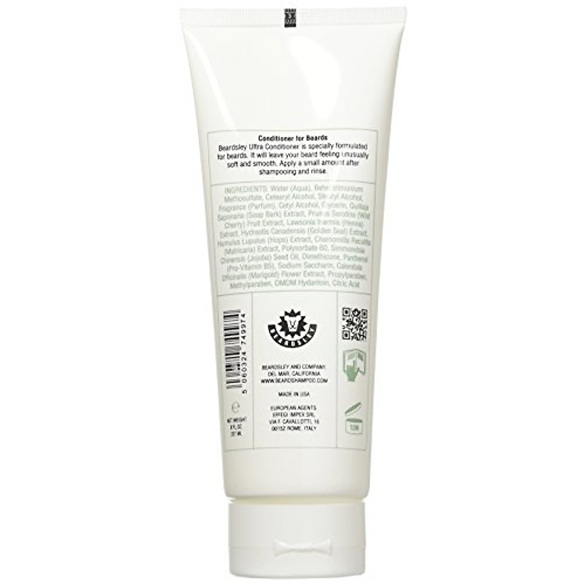 Ultra Conditioner/Softener for Beards by Beardsley and Company, Beard Care Products, 8 oz