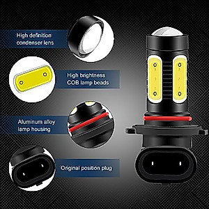 Jawmoy 2 PCS Car LED Front Fog Lights, 9005 Ultra-Clear High-light Light Replace Bulbs, 7.5W COB 6000K Headlights, Universal for Most Cars (Blue)