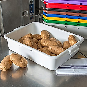 Carlisle FoodService Products N4401002 Comfort Curve™ Ergonomic Wash Basin Tote Box, 5" Deep, White (Pack of 12)