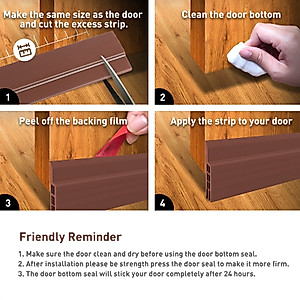 Holikme Door Draft Stopper Under Door Draft Blocker Insulator Door Sweep Weather Stripping Noise Stopper Strong Adhesive
