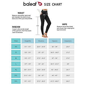 BALEAF Women's Fleece Lined Leggings Thermal Warm Winter Tights High Waisted Thick Yoga Pants Cold Weather with Pockets Black XL