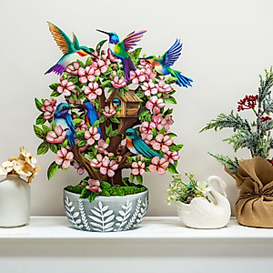 Airpark Pop Up Flower Cards, 16 inch 3D Pop-Up Paper Flower Bouquet, Peach Blossom&Bird, Ideal Creative Gift, Home Decor, Greeting Cards for Birthday, Graduation,Thank You