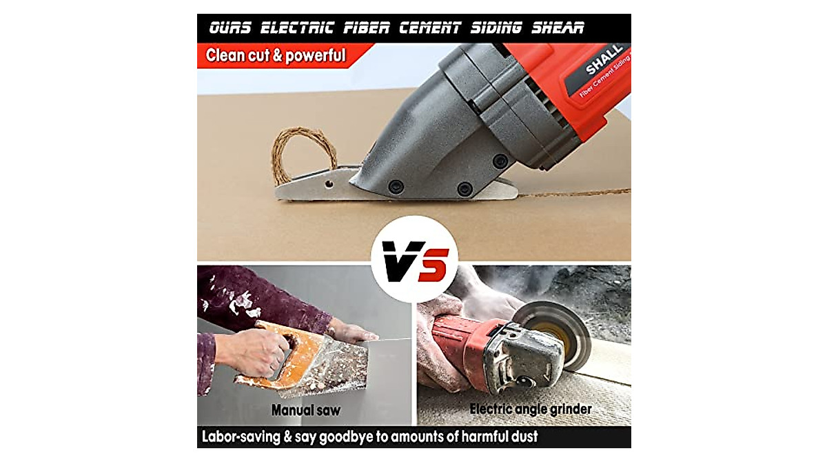 SHALL 4.8-Amp Fiber Cement Siding Shear - Clean Cuts