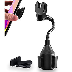 Upgraded Car Cup Holder Phone Mount Compatible with Popsocket Holder Grips, Flexible Gooseneck Car Socket Mount for Phone Expanding Stand, Car Phone Holder Fits iPhone Samgsung and Any Smartphones