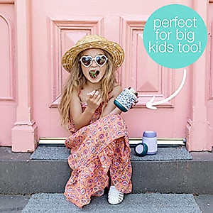 b.box Insulated Food Jar Mini, Small Snack Container for Babies and Kids, Double Wall Stainless Steel, Keeps Food Cold for 6hrs, Warm for 4hrs, 7oz, Wild Indigo