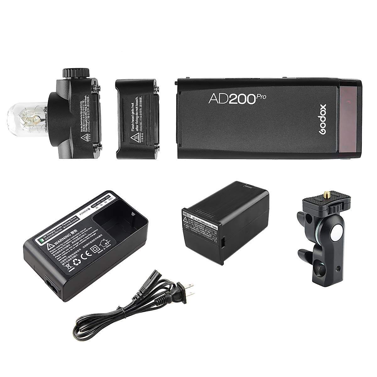 Godox AD200 Pro AD200Pro 200Ws Pocket Flash Light, 2.4G 1/8000s HSS, Strobe Speedlite Monolight,0.01-1.8s Recycling Compatible with Canon Nikon Sony Fuji Olympus Panasonic Pentax Camera