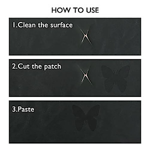 STMGOO Leather Repair Patch, Self-Adhesive Leather Repair Tape Kit for Couches Furniture Drivers Seat Sofas Car Seats Black 4x79inch