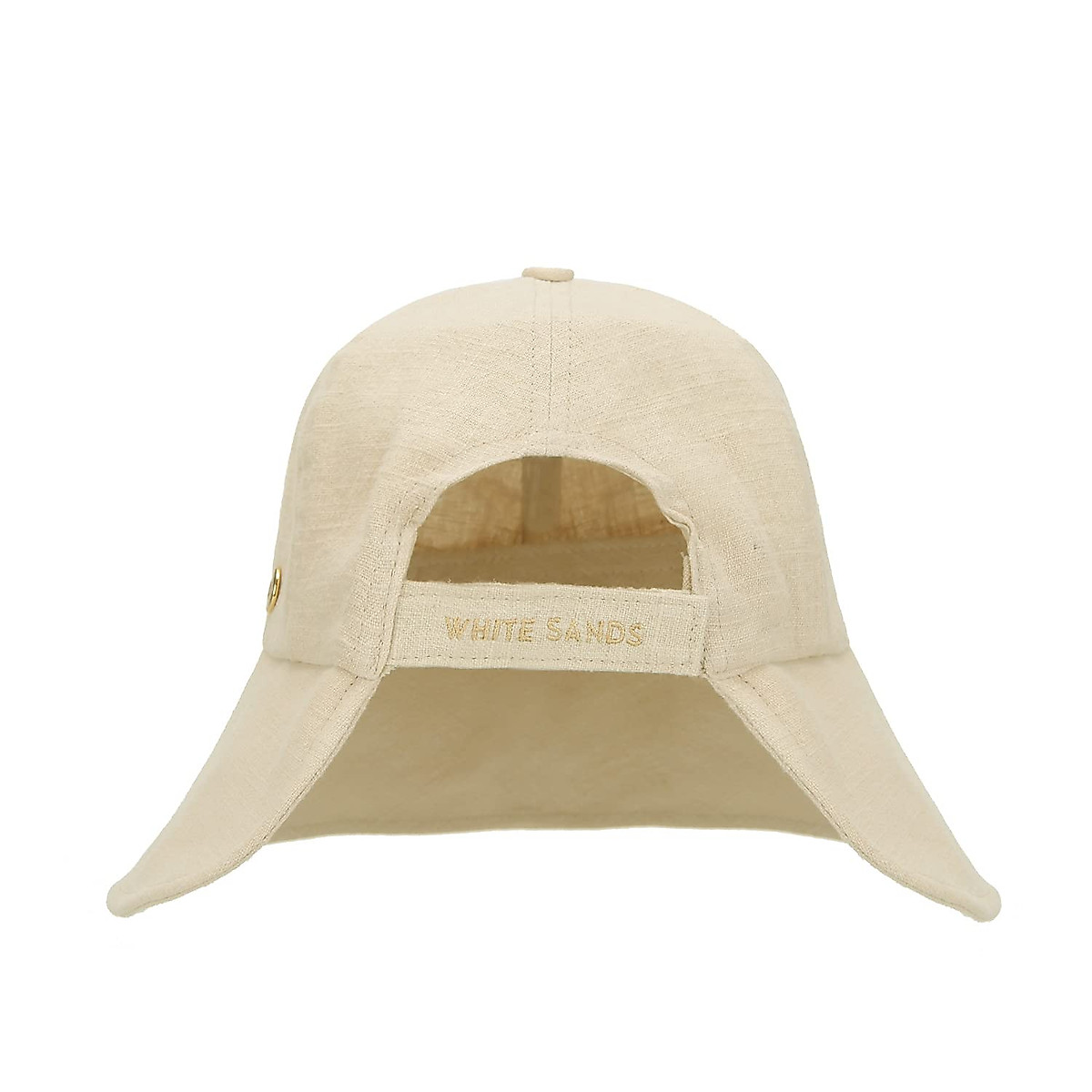 WHITE SANDS MOJA Linen Victorian Bonnet Hat Sun Cap, Foldable Summer Visor | New Katy | Beige