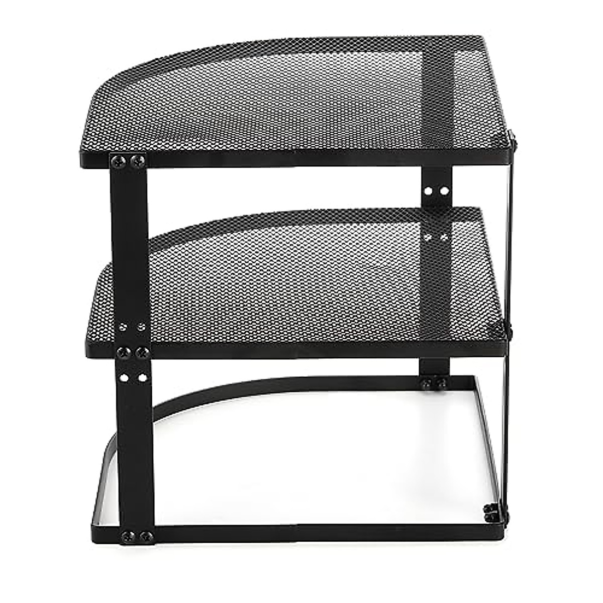 Elsjoy 2 Pack 3-Tier Cabinet Corner Shelf, 9 Inch Metal Counter Corner Organizer Rack, Kitchen Storage Shelf Pantry Organizer for Plate, Cups, Matte Black