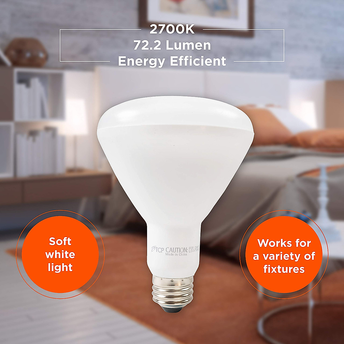 TCP Recessed Kitchen LED Light Bulbs, 65W Equivalent, Non-Dimmable, Soft White (6 Pack)