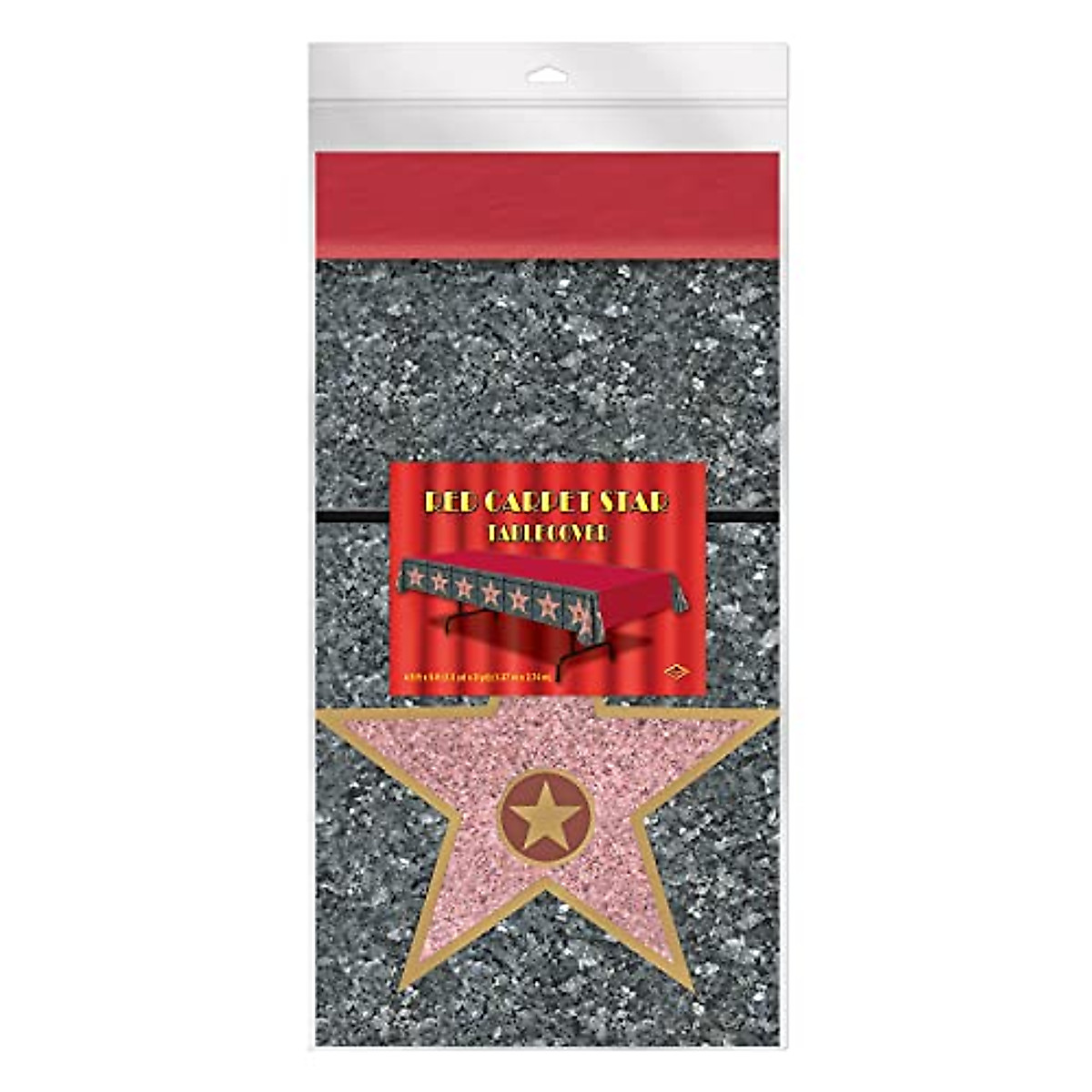 Beistle Carpet "Star" Tablecover, 54 by 108-Inch, Red
