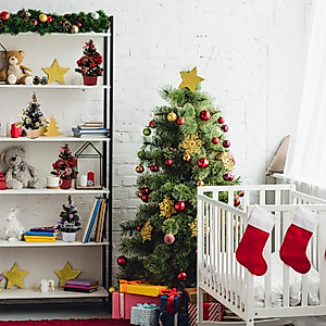 URATOT 3 Pack Small Christmas Desk Tree Mini Christmas Tree with Base for Desk Table Tops Christmas Decoration