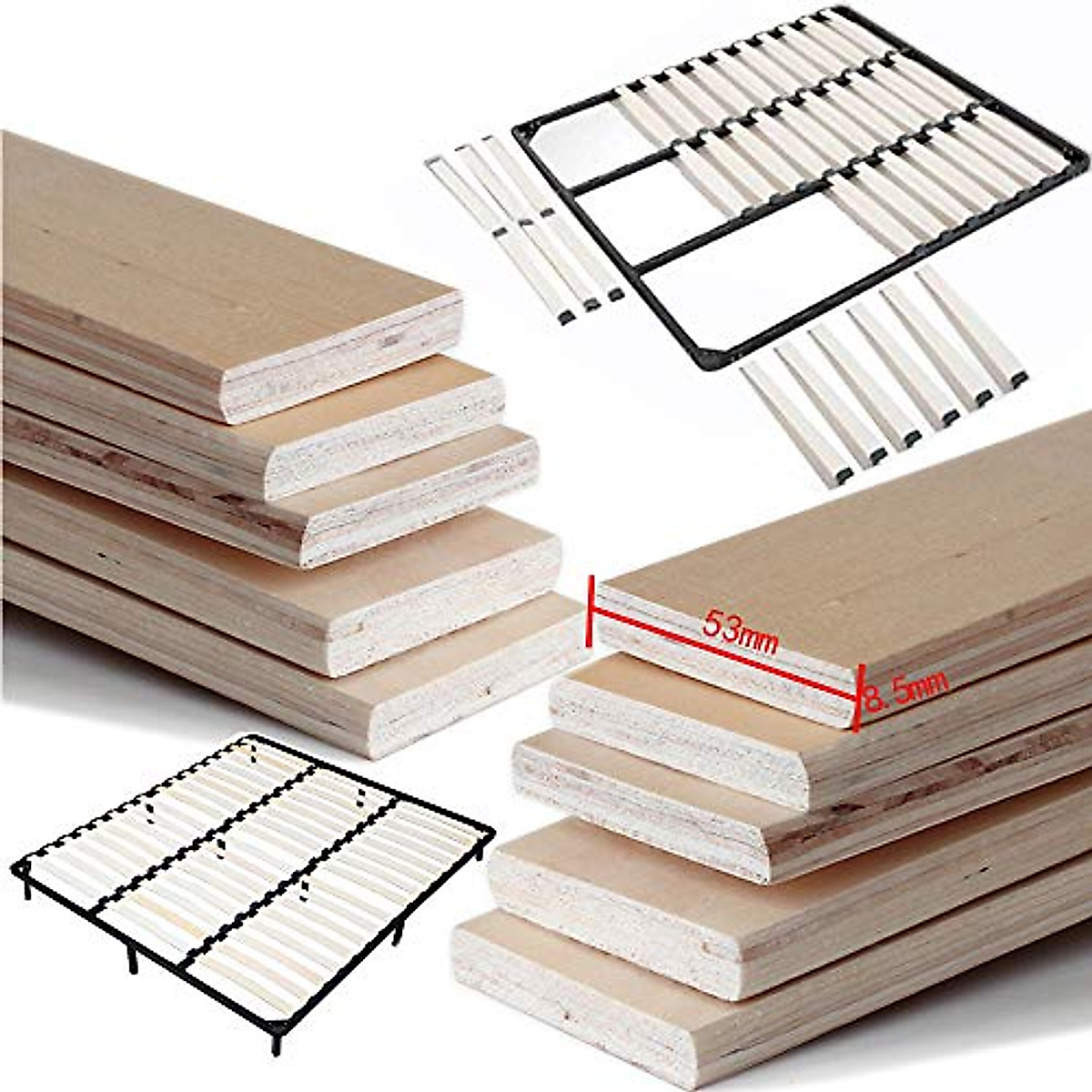 Replacement Support Wooden Slats for Metal Bed Frame Holders Kits Wood