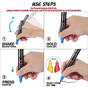 Emooqi Paint Pens, Paint Markers 20 Pack Oil-Based Painting Pen Set for Rocks Painting Wood Plastic Canvas Glass Mugs DIY Craft