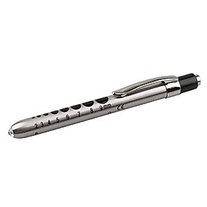 EMI Stainless Steel Diagnostic Medical Penlight with Pupil Gauge - Silver EPL-935