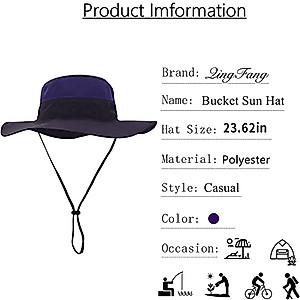 Wide Brim Sun Hat for Women and Men Summer Bucket Hats with UV Protection UPF 50+ for Fishing Hiking Beach Hats Kahki