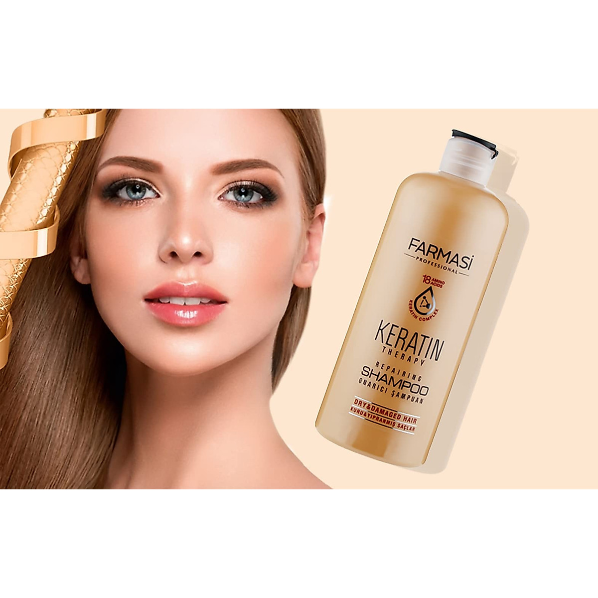 FARMASi Keratin Theraphy Repairing Shampoo for Dry and Damaged Hair 360 ml / 12.2 fl.oz