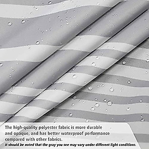 GiuMsi 72"X72" Gray and White Stripe Shower Curtain with Boho Tassel 12 Hooks for Bathroom Home Classic Farmhouse Modern Decorations Polyester Waterproof Fabric Curtains-Thickness Upgrades-170 g/m2