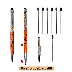 Stylus Pen Crystal Ballpoint Pens Capacitive Diamond Writing Pens Music Note Ball Point Fit All Touch Screens Device (Stylus Ballpoint)