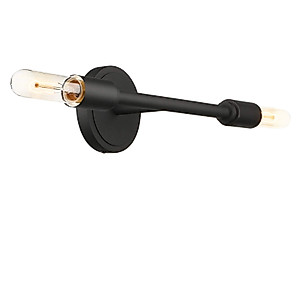 Phansthy 2 Light Vanity Light Matte Black Double Sconce Light for Hallway Kitchen Bathroom (Matte Black)