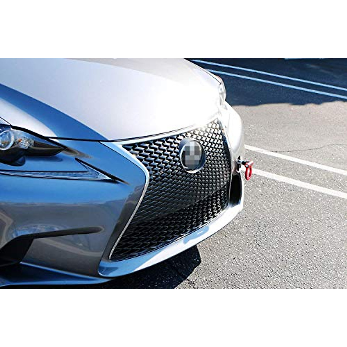 iJDMTOY JDM Red Track Racing Style Tow Hook Ring Compatible with Lexus 2006-up is GS, 2007-up LS, 2011-up CT & 2012-up RX Facelift, Made of Lightweight Aluminum