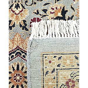 Solo Rugs One of a Kind Hand Knotted Hand Made Wool Traditional Floral Mogul Gray 8 x 10 Area Rug