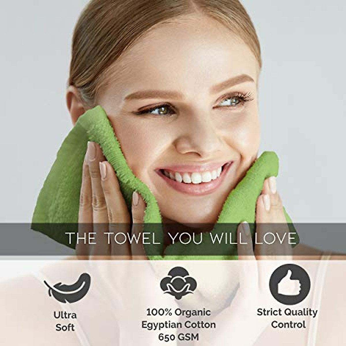 Cozy Homery Egyptian Cotton Wash Cloths for Bathroom | 13x13’’ Ultra Soft Face - Body Washcloths for Kids & Adults | 650 GSM Hotel Spa Quality Wash Cloth Towel Set | 12-Pack