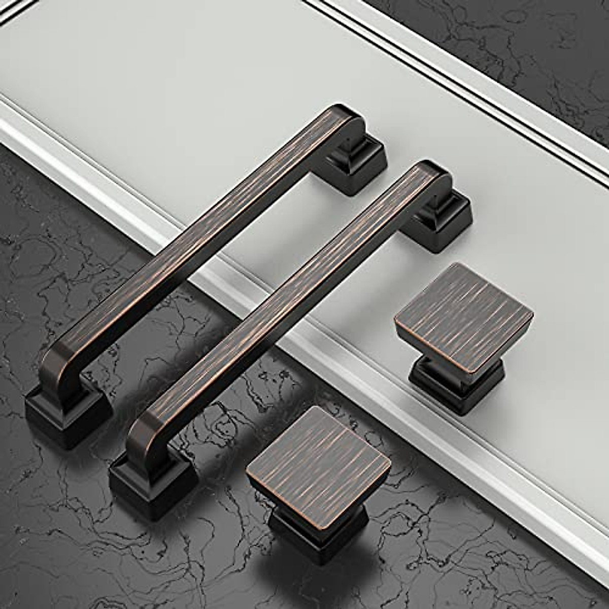 Asidrama 10 Pack 5 Inch Oil Rubbed Bronze Kitchen Cabinet Handles, Cabinet Pulls Kitchen Cabinet Hardware for Cupboard Drawer Pulls