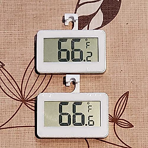 Mini Fridge Hanging Thermometer for Refrigerator Wireless with Magnet 2 Pack Digital Temperature Read