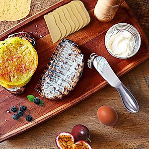 Linwnil Spreader Knife Set,6-Piece Cheese and Butter Spreader Knives,Mini Serving Tongs,Stainless Steel Multipurpose Butter Knives