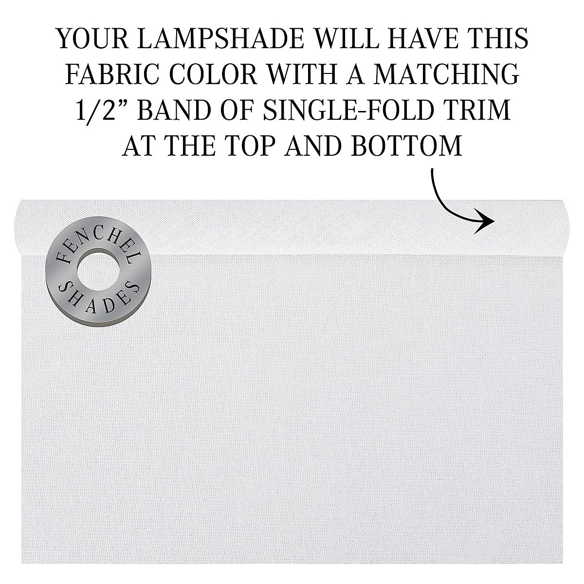 FenchelShades.com 13" Top Diameter x 15" Bottom Diameter x 10" Height Fabric Drum Lampshade Spider Attachment (Linen White)