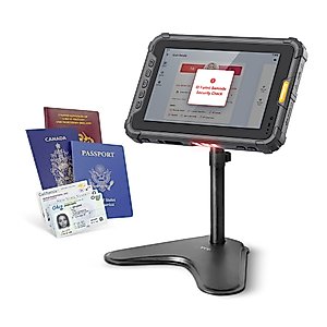 Visitor Management Bundle with Durable All-in-One 8" Android ID and Passport Scanner for Bars, Nightclubs, Gated Communities, Events, and Door Entrances – IDWare Falcon with Tabletop Stand