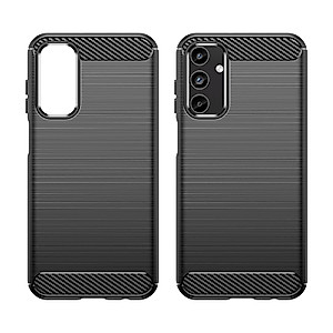 KOARWVC Phone Case for Samsung A15 Case, Galaxy A15 case with HD Screen Protectors, Carbon Fiber Shockproof Rugged Shield Soft TPU Back Cover Cases for Samsung Galaxy A15 (Black)