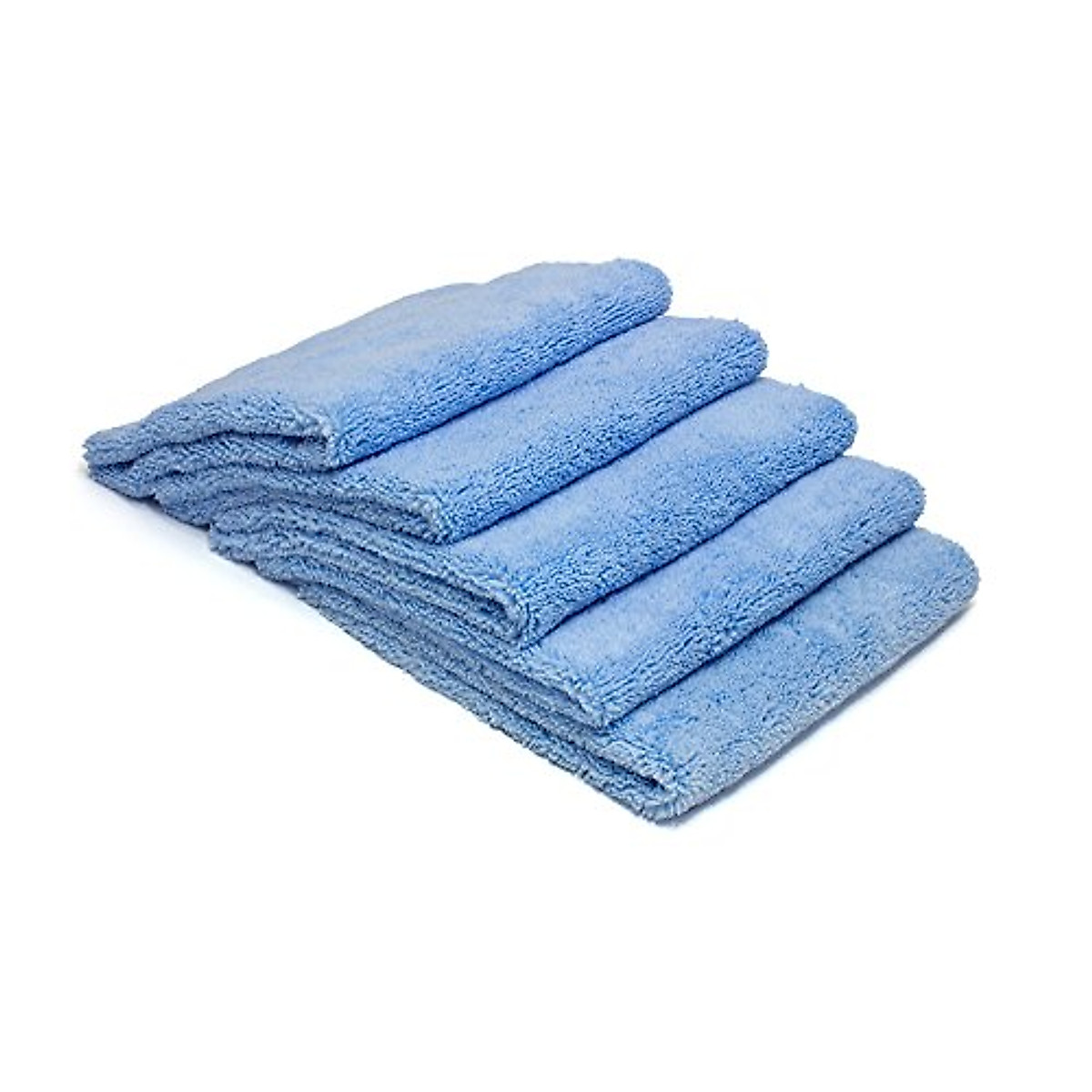 Autofiber Zeroedge Detailing Towel (Pack of 5) Edgeless Microfiber Polishing, Buffing, Window, Glass, Waterless, Rinseless, Car Wash Towels (Blue)