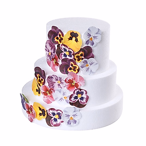 GEORLD 36pcs Edible Cupcake Toppers Pansies Cake Decoration,Flat not 3D, 7 Colors