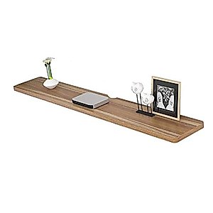 PIBM Stylish Simplicity Shelf Wall Mounted Floating Rack Shelves Solid Wood Simple Background Wall Plant Smooth Living Room Bedroom Store,4 Sizes, a , 60x23.5x2.5cm