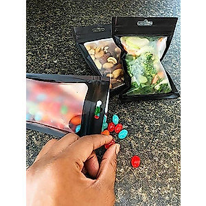 STRATUS88 400 Pack Resealable Mylar Bags - Food Storage Bags - |4 X 6 Inch Size Smell Proof Bag Transparent Front Window Packaging Matte Black Baggies for Small Kitchen Organization