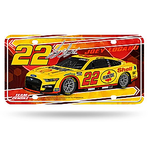 NASCAR Joey Logano No. 22 Rico Industries Premium Metal Auto Tag - Full Size Front Plate - Weatherproof – Vibrant Logo/Sponsor-Colored Graphics - Show Your Driver Pride Tailgating and Around Town