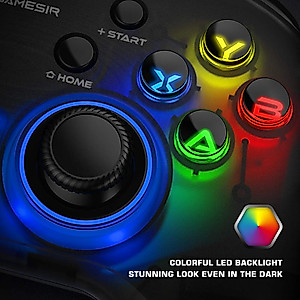 GameSir T4 Pro Wireless Gaming Controller for Windows PC/Switch/Android/iPhone,PC Controller with 4 Programmable Butoons,Dual-Vibration and Turbo Gamepad Joystick with LED Backlight