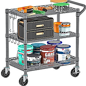 Rolling Utility Cart, Bathroom Organizer, Over The Toilet Storage Shelf