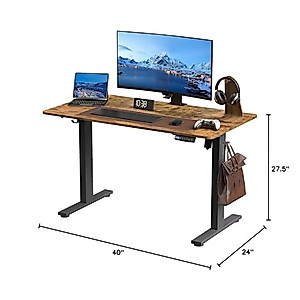 Kingant Electric Standing Desk Height Adjustable - 40 x 24 Inches Sit Stand up Desk & Memory Preset Ergonomic Rising Desks for Work, Home Office Workstation Gaming Rising Desk Study Table