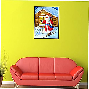 Rhinestone Beads Ornaments Drill Art Adults S Winter for Crafts Kits Claus Santa Rhinestone Painting Full Diamond Cross Beads D DIY Home Decor Pattern Wall Gem Christmas Crystal Gnomes