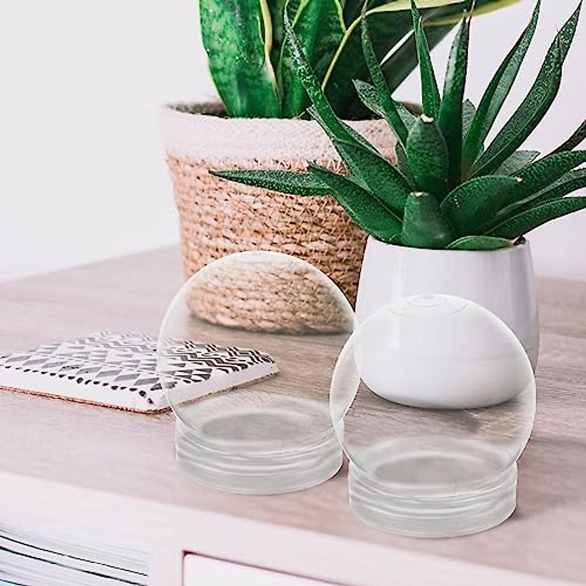 IMIKEYA 10pcs DIY Snow Globe Water Globe Christmas Plastic Globe with Screw Off Cap Clear Fillable Water Globe Jar Keepsake Globe Display Case for Fairy Lights Plants Flower