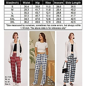 Ekouaer Women Pajama Pants Comfy Pj Bottom with Pockets Stretch Plaid Sleepwear Red and Black Plaid Medium