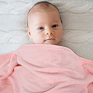 EMME Baby Fleece Blanket Fuzzy Blankets for Girls Receiving Blanket for Toddler, Infant and Newborns Warm Cozy Daycare Nursery Blanket for Crib, Stroller, Nap, Outdoor, Decor (Pink, 30"x40")