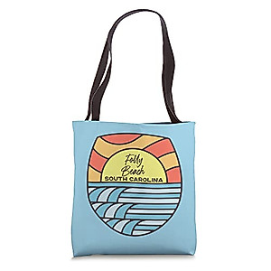 Folly Beach South Carolina SC Sunset Vacation Souvenir Tote Bag