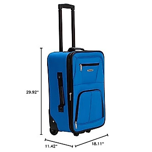 Rockland Journey Softside Upright Luggage Set,Expandable, Blue, 4-Piece (14/19/24/28)