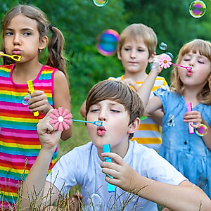 uoyoi Groovy Party Favors,24Pcs Retro Hippie Daisy Bubble Wand for Groovy Birthday Party Supplies,Classroom Prizes Pinata Goodie Bag Stuffers Gifts