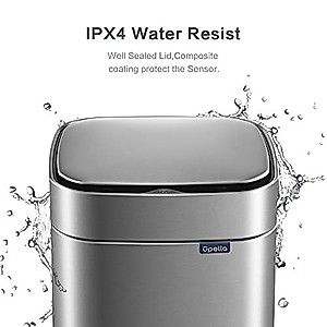 Upella Teza 2 Gallon/8 Liter Sensor Trash can, Smart Touchless Design for Bathroom, Living Room, Kitchen and Office (Gray)